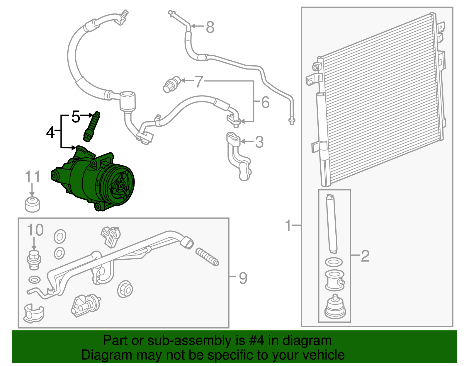 2017-2022 GM Air Conditioning Compressor Kit with Pressure Valve, Stud ...