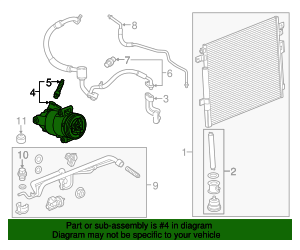 2015-2016 GM Air Conditioning Compressor Kit with Stud, Valve, Plug ...
