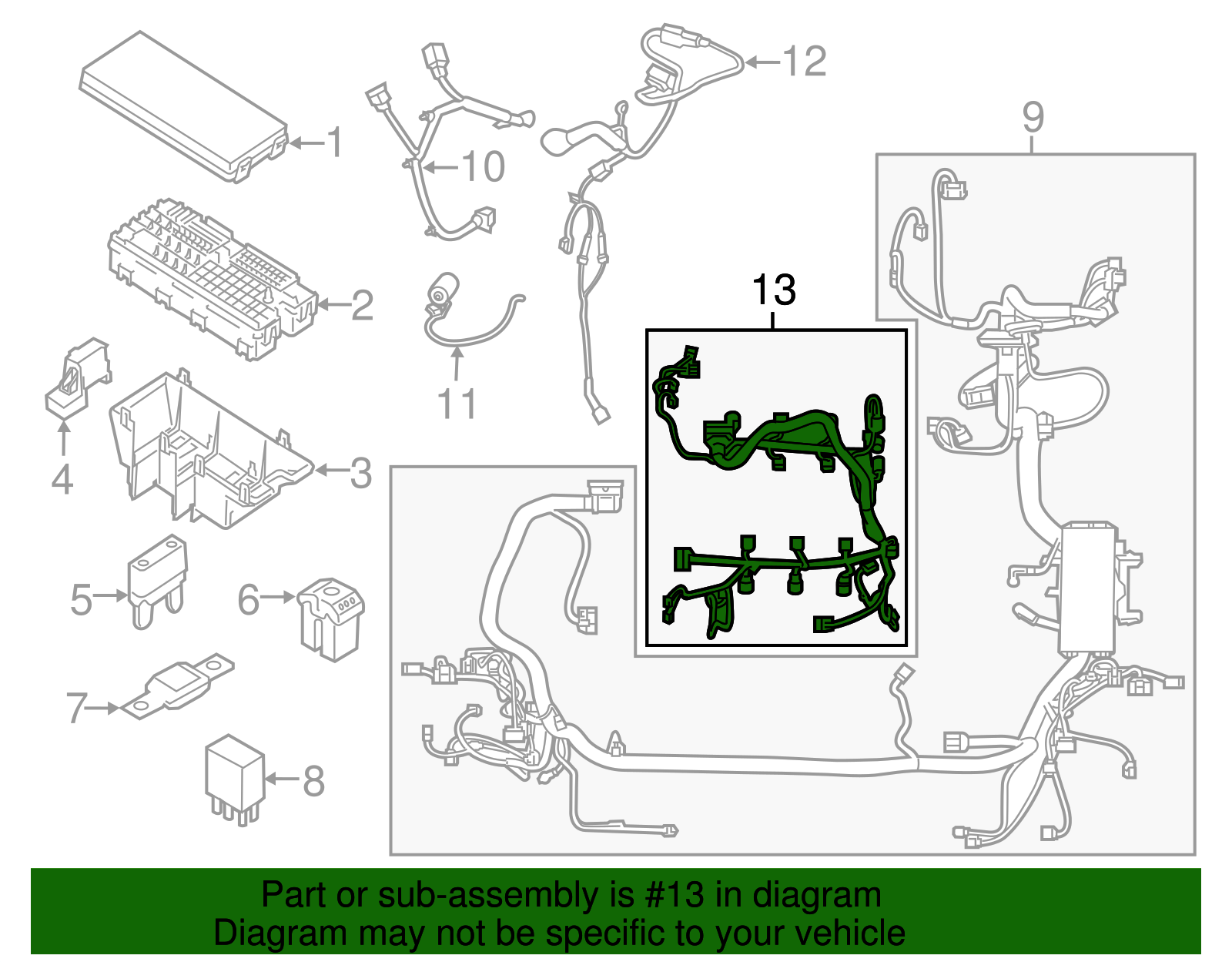 GU5Z-12A581-TG - Engine Harness 2017-2019 Lincoln MKC | Big 3 Auto Parts