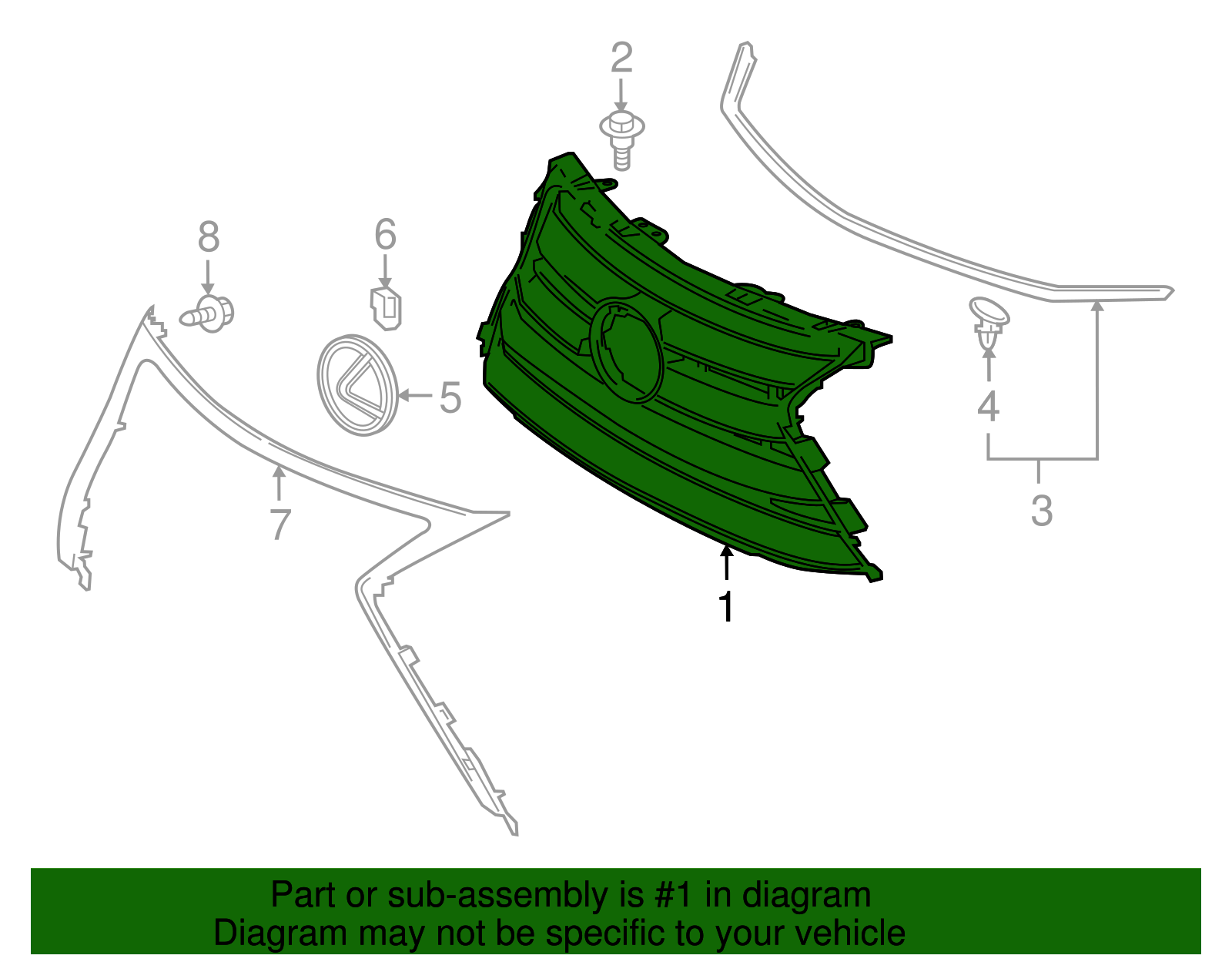 2015-2017 Lexus Grille Assembly 53111-78010 | Retail Performance Auto Parts
