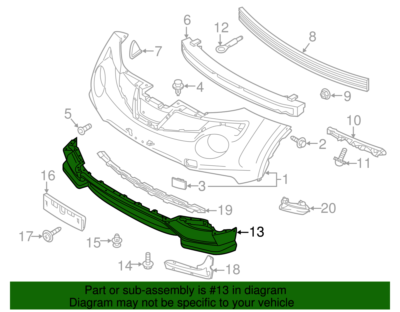2013-2017 Nissan Juke Valance Panel 62026-3YW0A | My Nissan Part