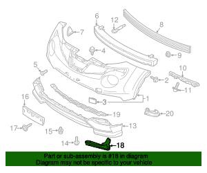 63864-3YW0A - Air Guide - 2013-2017 Nissan Juke | Nissan OEM Parts Direct