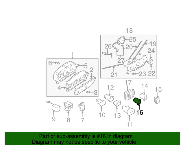 2003-2005 Hyundai Accent Instrument Light Rheostat 94950-25000-CA ...