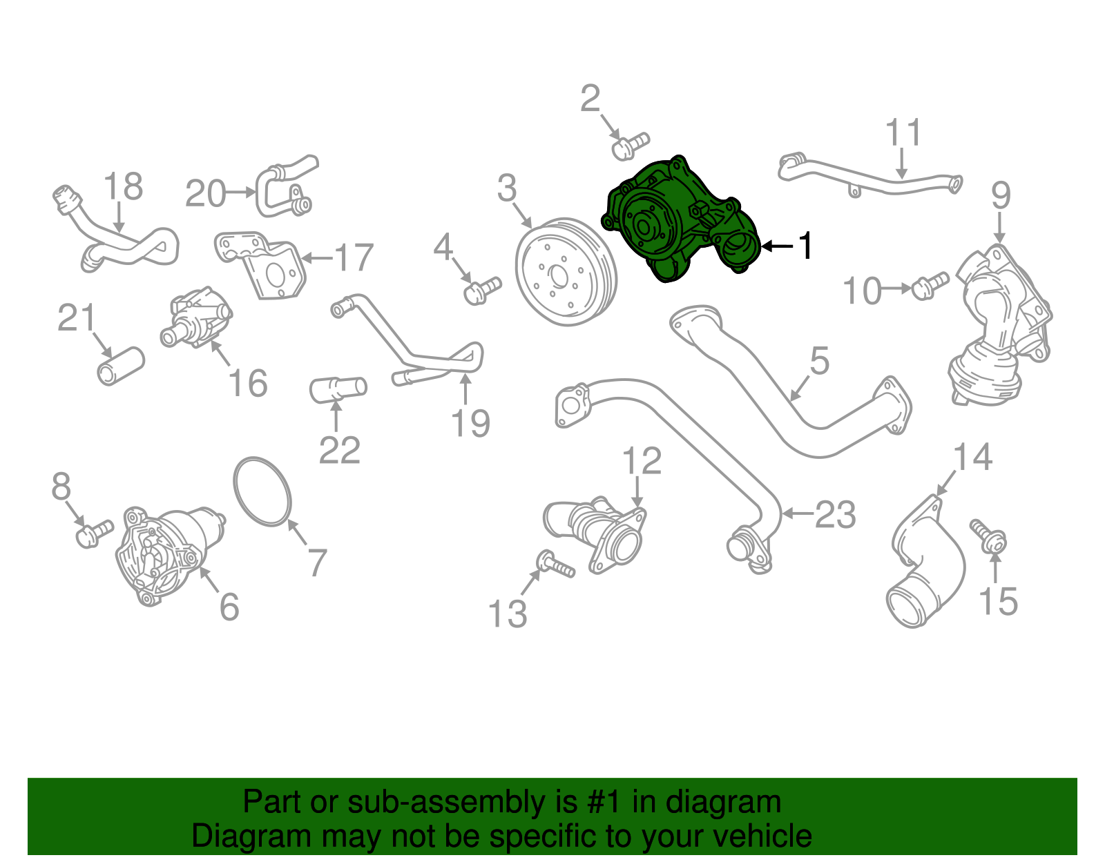 2018-2025 Audi Water Pump 06M-121-013-D | OEM Parts Online