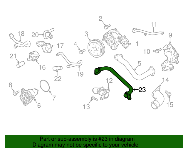 06M-121-071-J - Water Feed Tube 2018-2024 Audi | Audi OEM Parts