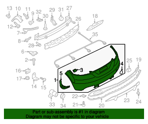 2012-2013 Audi Bumper Cover 8J0-807-303-G-GRU | Audi USA Parts