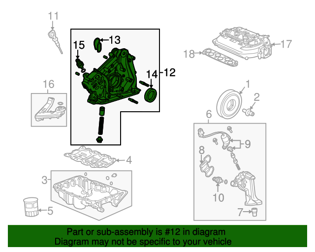 15100-R72-A02 - Oil Pump 2009-2014 Acura | AutoNation Parts