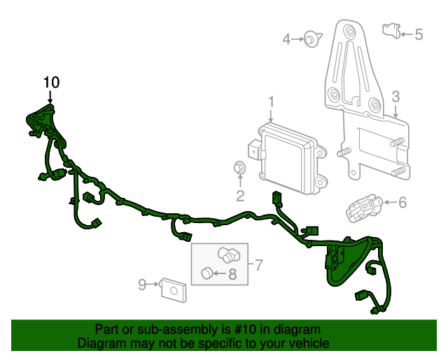 2018-2021 Buick Enclave Front Object Alarm Sensor Wiring Harness ...