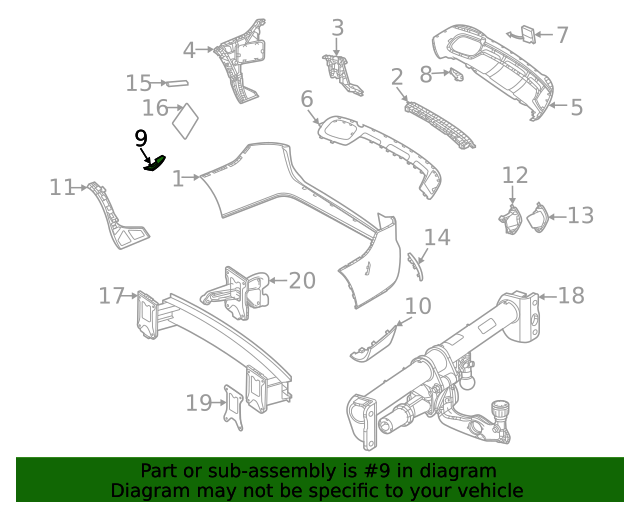 167-885-78-06-64 - Tow Eye Cap Bracket 2020-2023 Mercedes-Benz ...