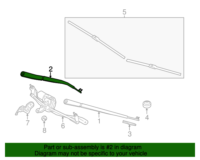 61-61-7-314-524 - Wiper arm, driver's side 2012-2019 BMW ...