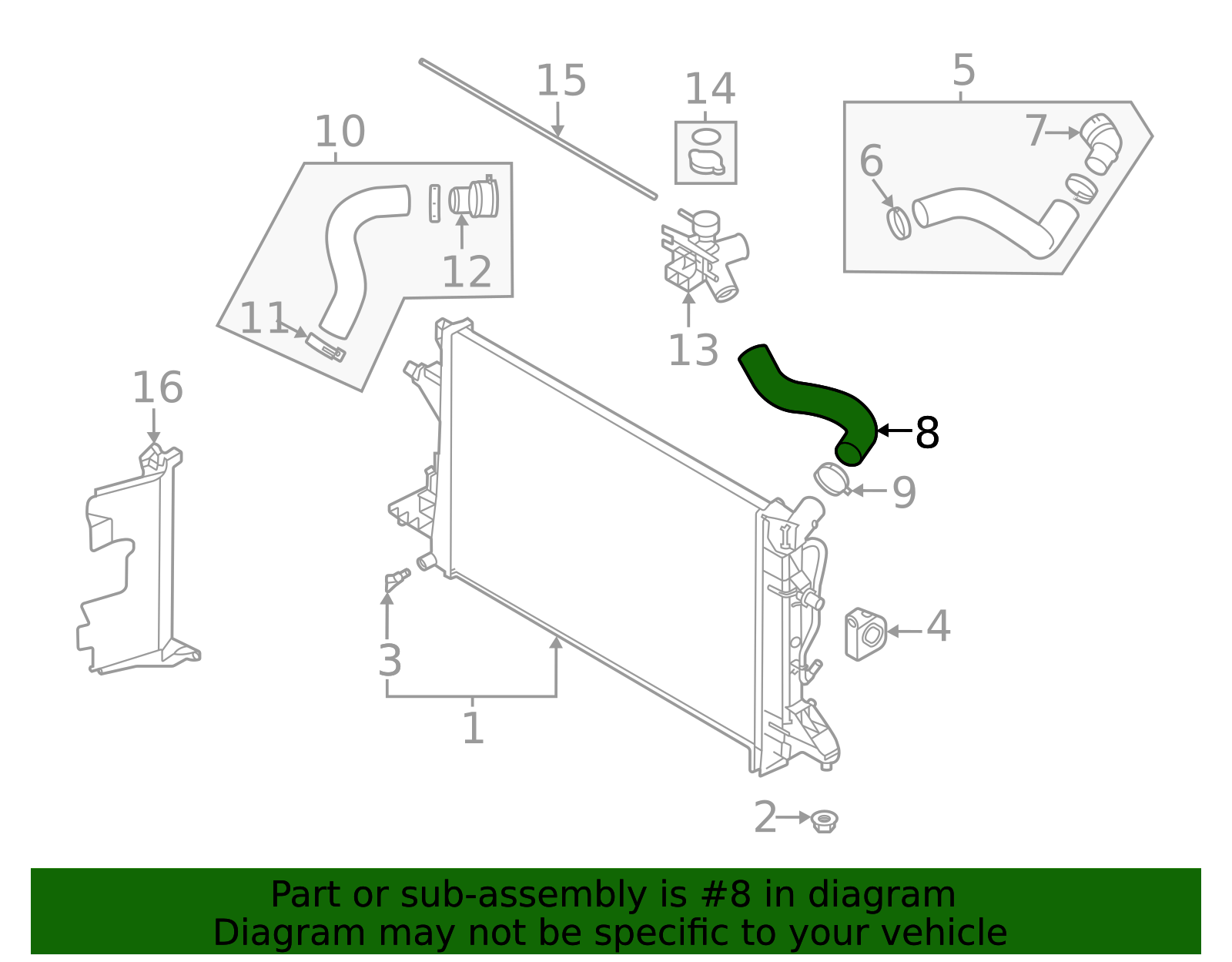 2021-2025 Hyundai Elantra Radiator Coolant Hose 25411-AA050 | OEM Parts ...