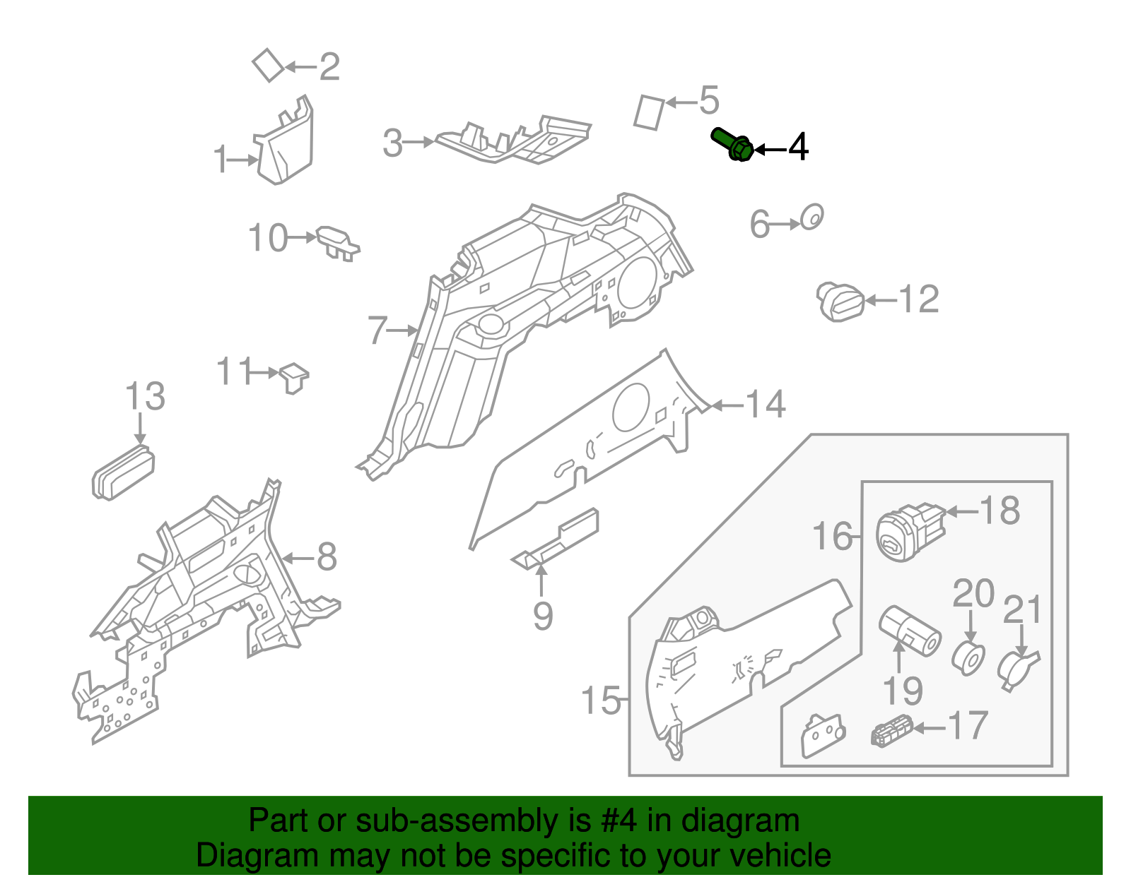 2007-2019 Ford Body D-Pillar Trim Panel Screw W710457-S424 | OEM Parts ...
