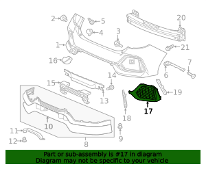 2020 Honda Civic Garnish Assembly, L Rear Bumper Side *R513* (Rallye ...