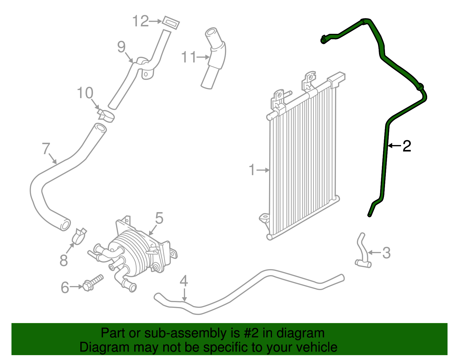 21621-EZ31A - Automatic Transmission Oil Cooler Tube - 2016-2021 Nissan ...