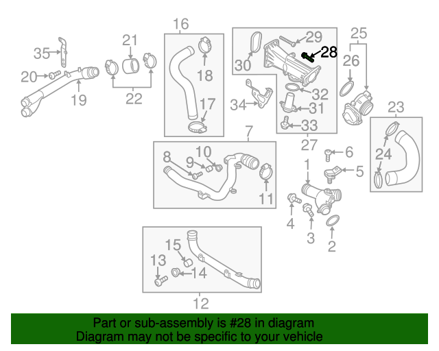 2013-2015 Audi Q7 Pipe Assembly Bolt N-104-134-01 | Audi USA Parts