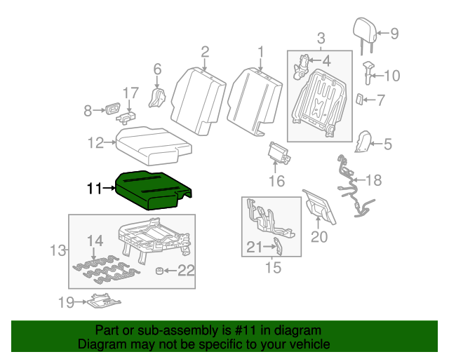 2011-2014 Toyota Sienna Seat Cushion Pad 79235-08040 | OEM Parts Online