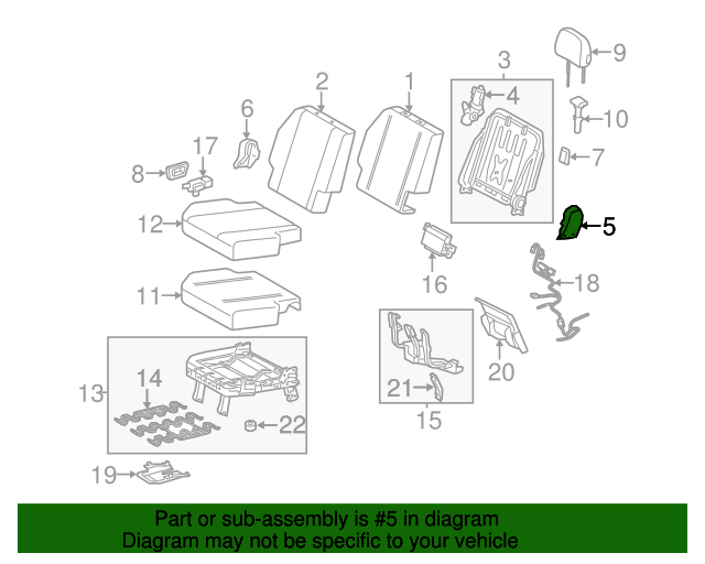 2015-2020 Toyota Sienna Recline Cover 71844-08040-C0 | Toyota Parts Center