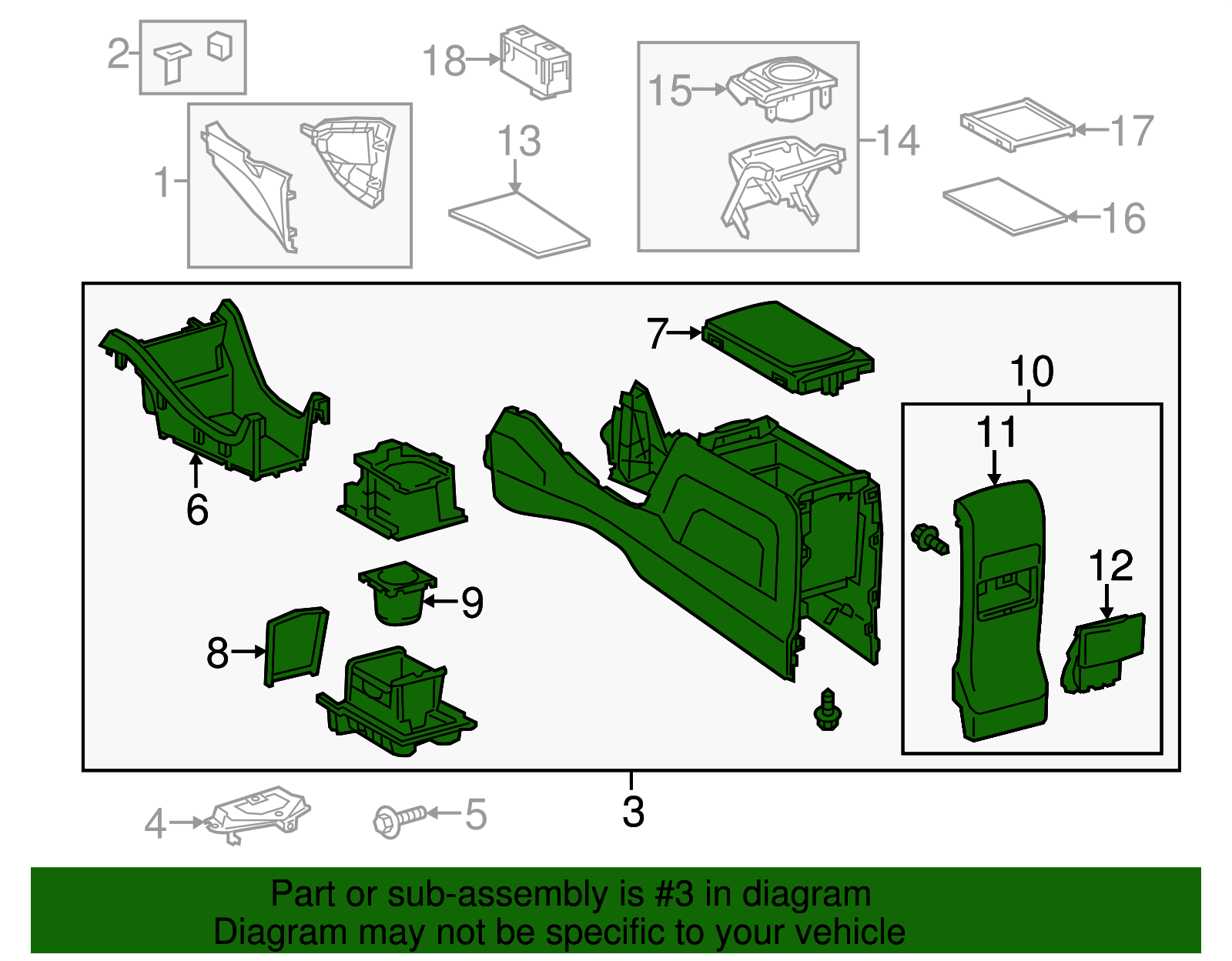 2015-2017 Toyota Prius V Console Assembly 58810-47110-C1 | Retail ...