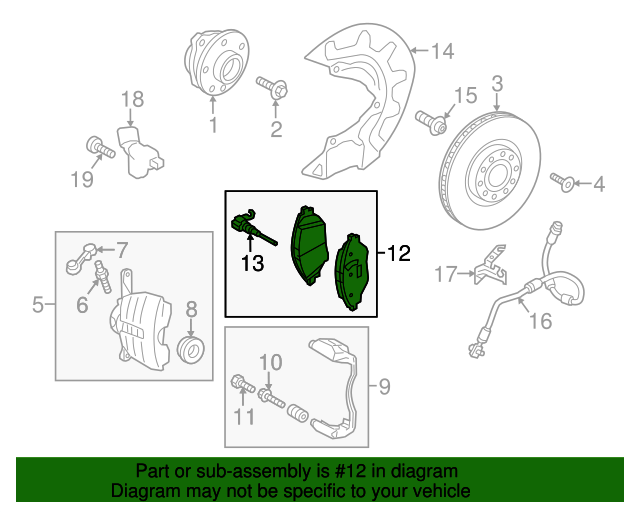 2015-2016 Audi Front Pads 8V0-698-151-D | Genuine Audi Parts