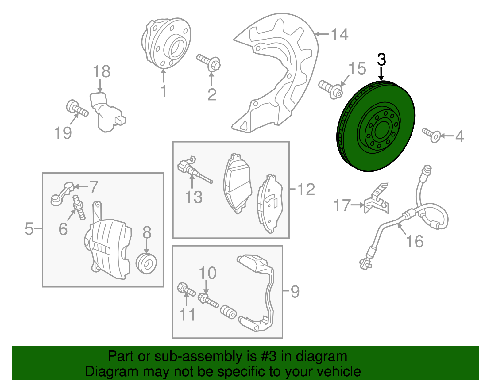 2015-2016 Audi A3 Disc Brake Rotor Front 5C0-615-301-D | OEM Parts Online