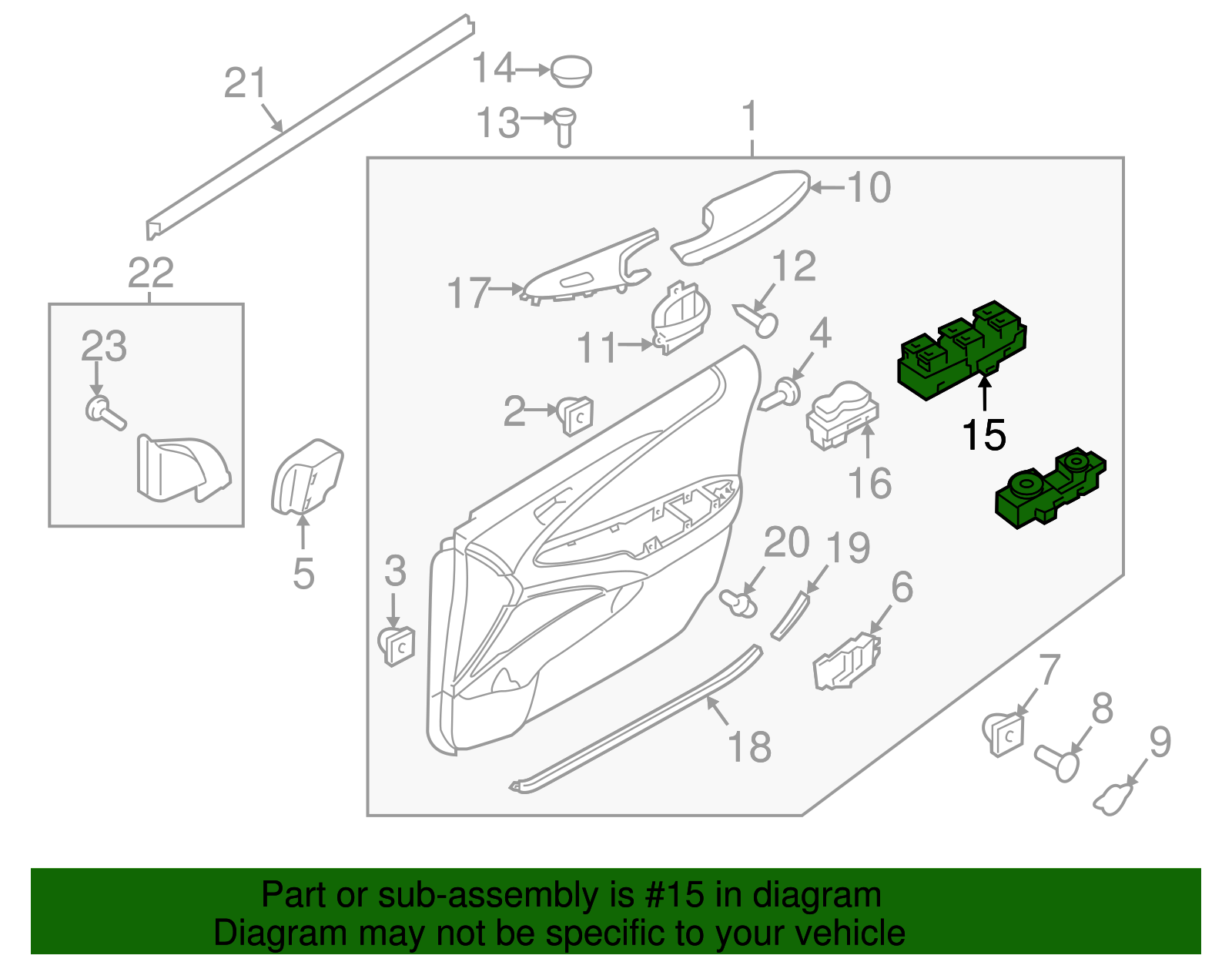 Genuine Window Switch for 2011-2015 Hyundai Sonata | Part# 93570-3S000 ...