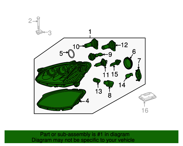 221-820-78-39 - Composite Assembly - Right - Xenon - 2012-2013 Mercedes ...