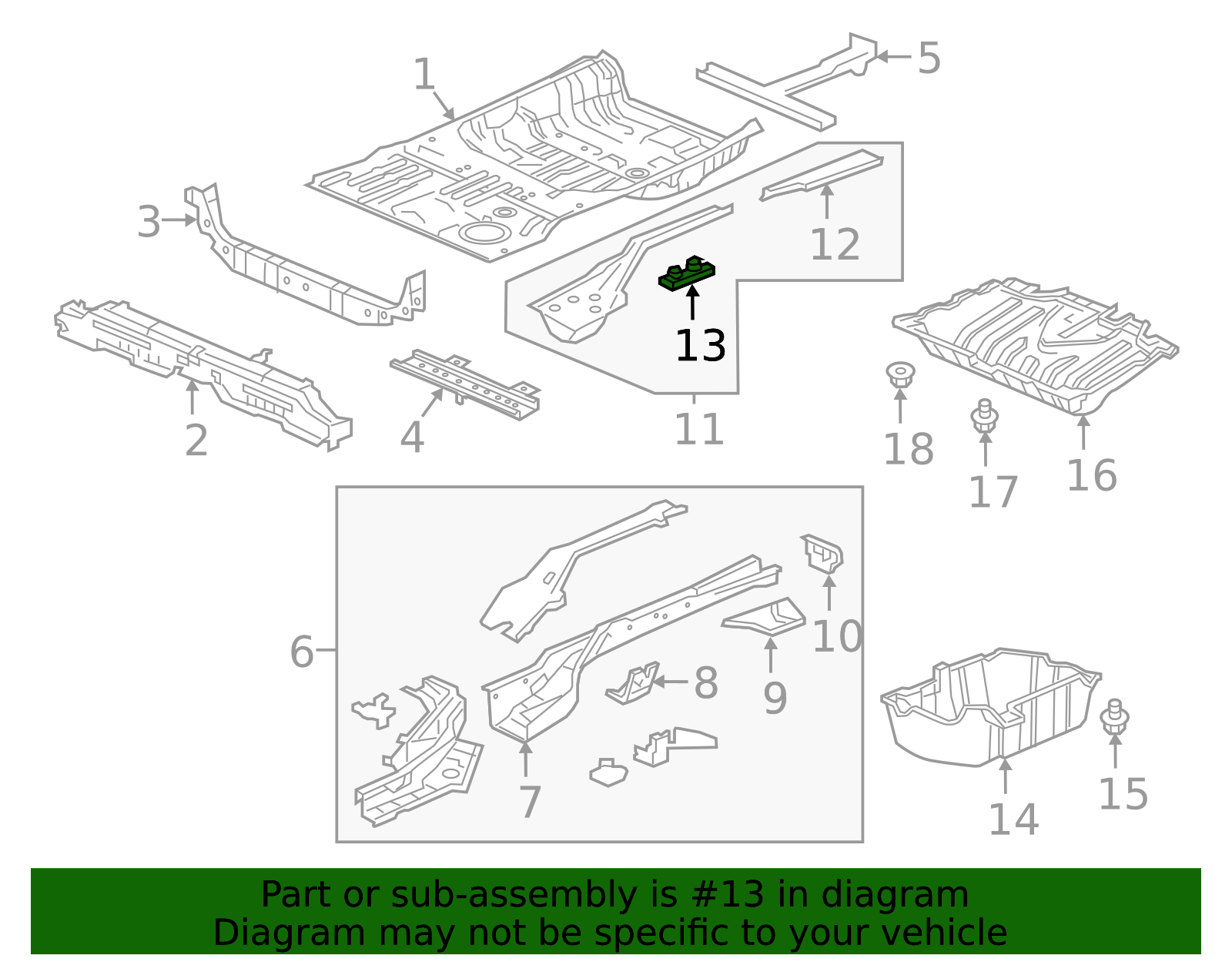 65546-TLA-A00ZZ - Bulkhead R Rear Frame Stiffener (Upper) - 2017-2020 ...