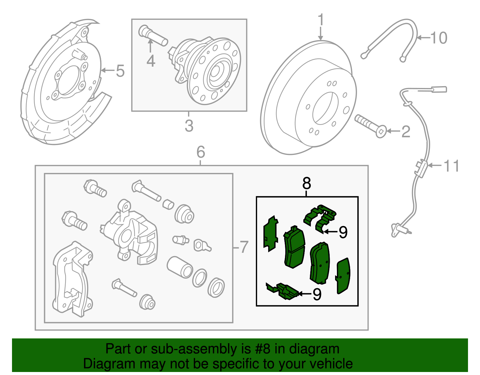 58302-1RA30 - Brake Pads Rear 2012-2017 Kia Rio | Kia.Parts