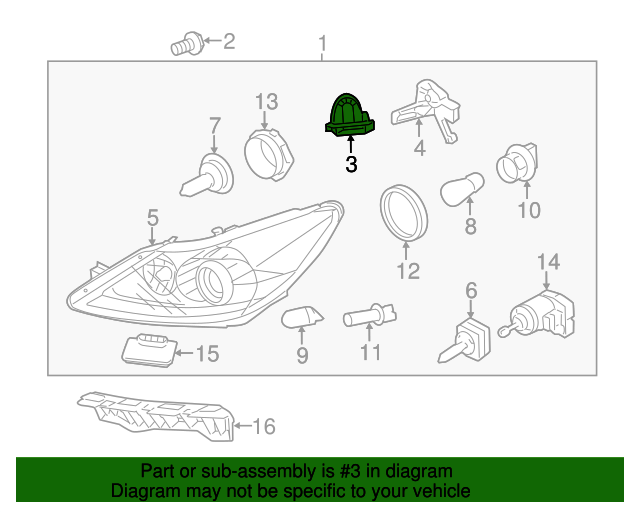 2009-2011 Hyundai Genesis Headlamp Assembly Bracket 92162-3M000 | OEM ...