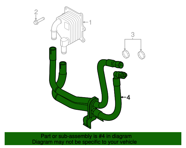 Genuine OEM Ford Part - Engine Oil Cooler Hose Assembly DG1Z-6A715-A ...