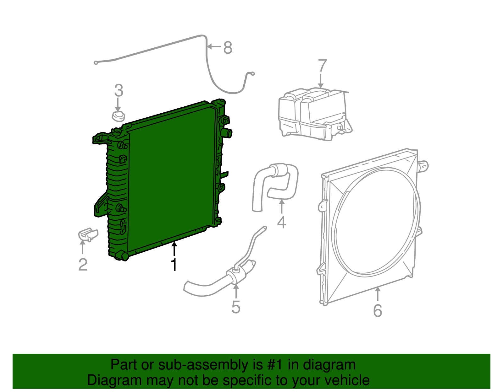 1998-2011 Ford Radiator Assembly 6L5Z-8005-DA | TascaParts.com
