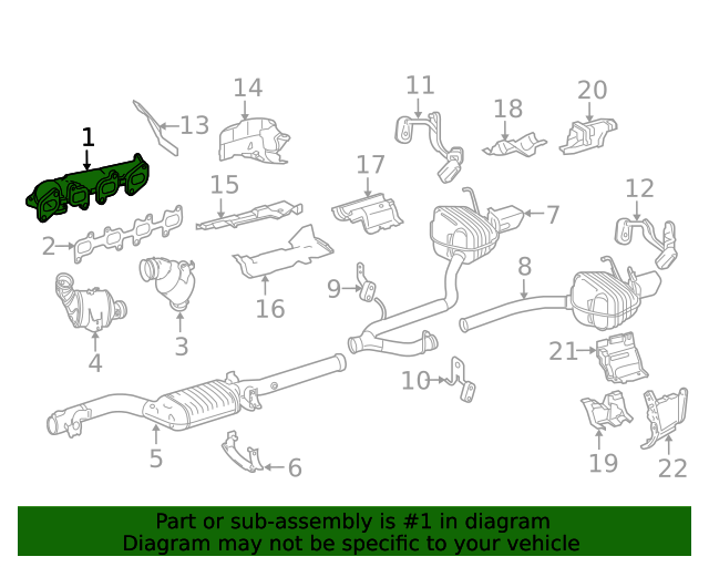 651-140-09-09 - Exhaust Manifold 2013-2017 Mercedes-Benz | Mercedes ...