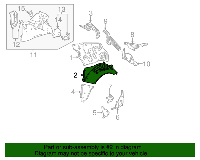 84137576 - Passenger Side Quarter Inner Lower Panel 2016-2023 Chevrolet ...