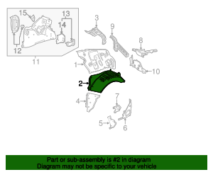 2016-2023 Chevrolet Camaro Passenger Side Quarter Inner Lower Panel ...