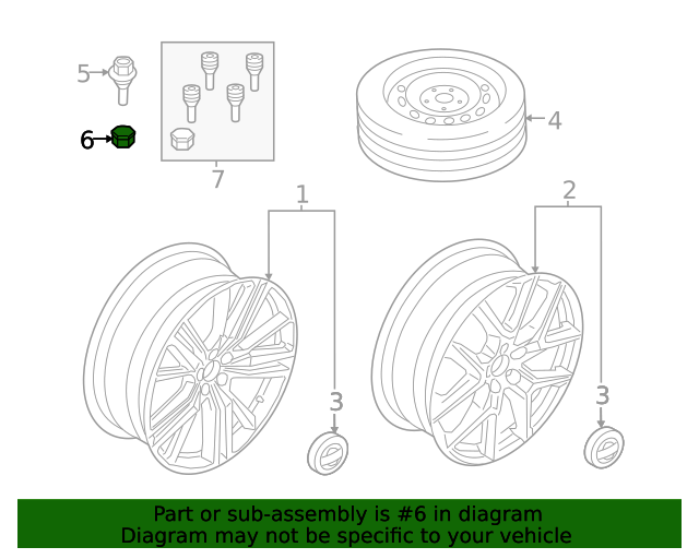 2016-2023 Volvo Wheel Bolt Cap 31423906 | TascaParts.com