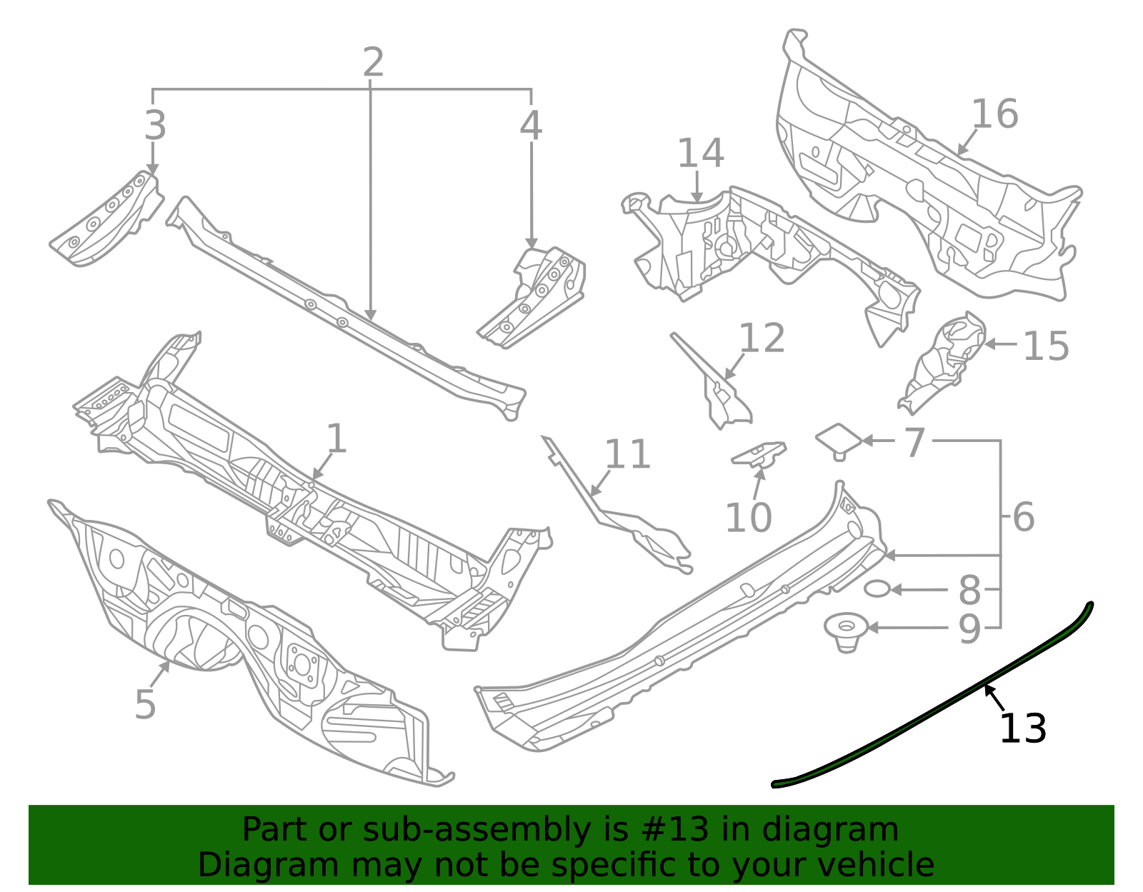 2020-2025 Subaru Upper Seal 57735AN020 | Subaru Parts Store