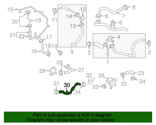 2015-2017 Volkswagen Upper Hose 5Q0-122-101-EA | QuirkParts