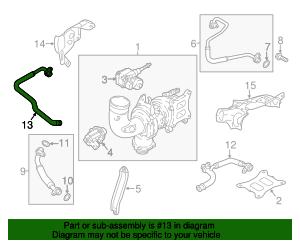 2018-2020 Audi Q5 Turbocharger Coolant Line 06L-121-497-T | Audi USA Parts