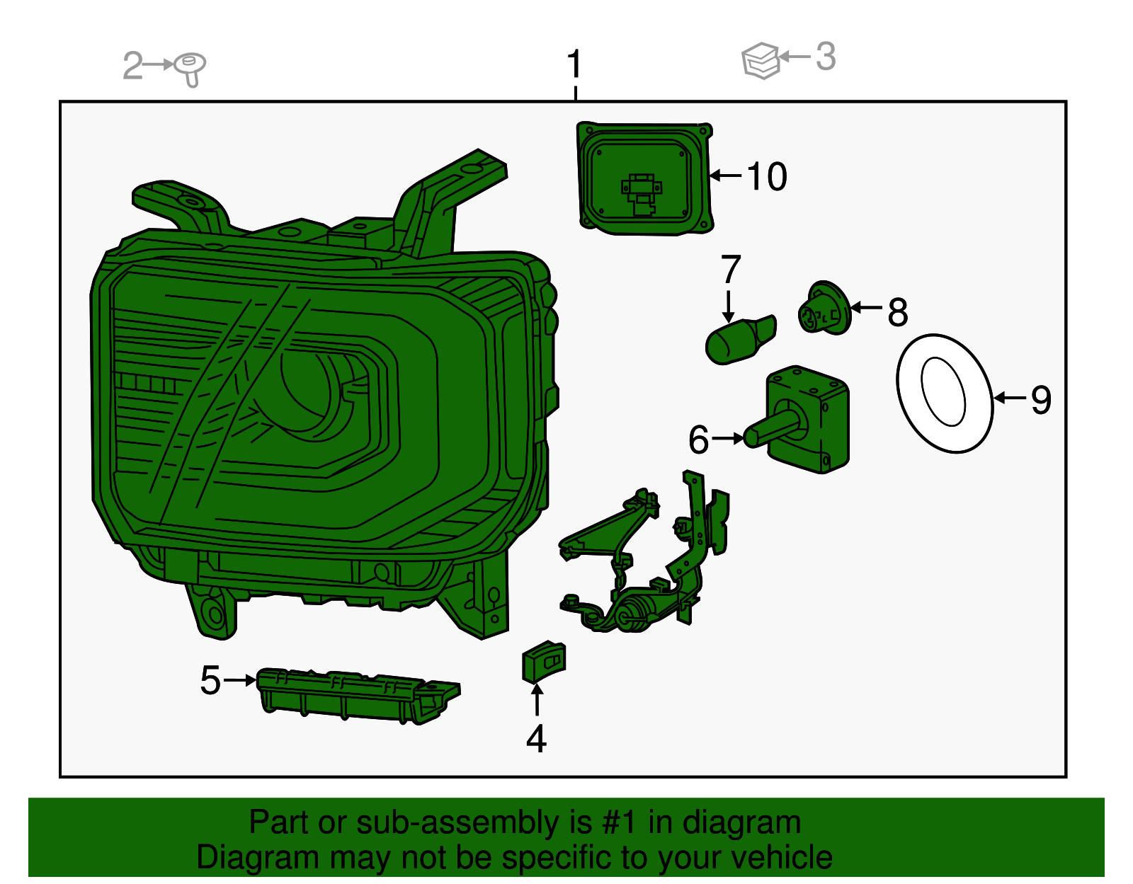 2016-2018 GMC Sierra 1500 Headlamp 84515727 GM | GMPartsDirect.com