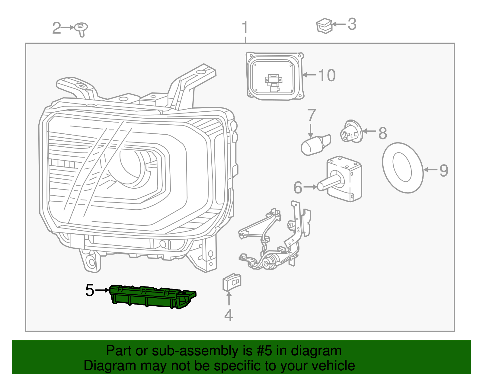 84016864 - Driver Side Headlamp Bracket 2016-2019 GMC | Gateway Buick ...