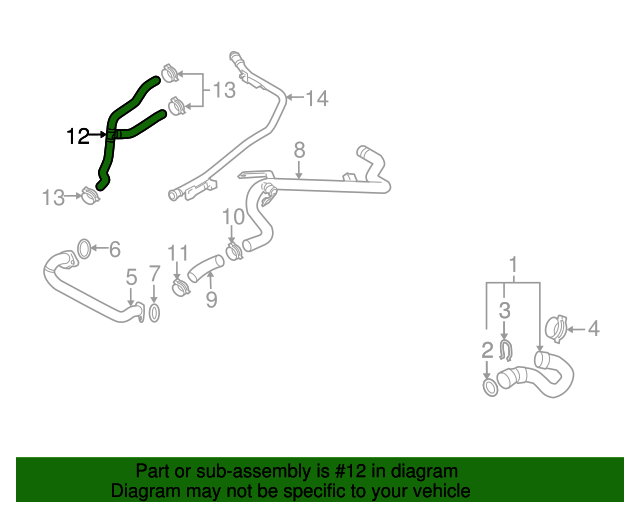 4F0-121-036 - Reservoir Hose 2005-2006 Audi A6 Quattro | Audi OEM Parts