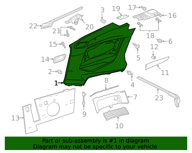 2020-2024 Audi Interior Quarter Panel Trim Panel 8W7-867-044-D-RQX ...