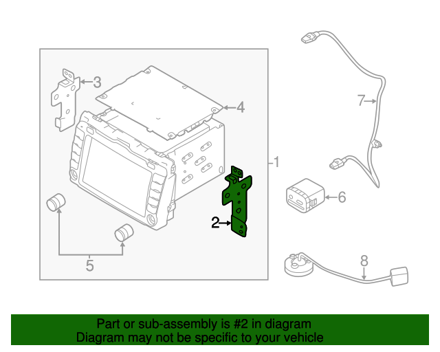 96116-3W500 - Display Unit Bracket 2011-2016 Kia Sportage | Kia.Parts Store