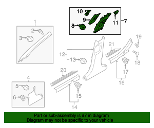 2016-2017 Hyundai Sonata Upper Center Pillar Trim 85830-C1100-TTX | OEM ...