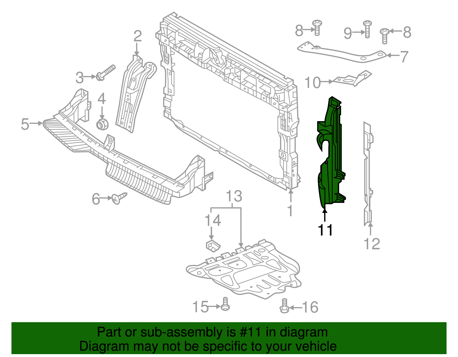 2019-2021 Volkswagen Tiguan Air Guide 5NN-121-283-J | OEM Parts Online
