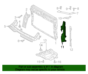 5NN-121-284-F - Radiator Support Baffle 2018-2021 Volkswagen Tiguan ...