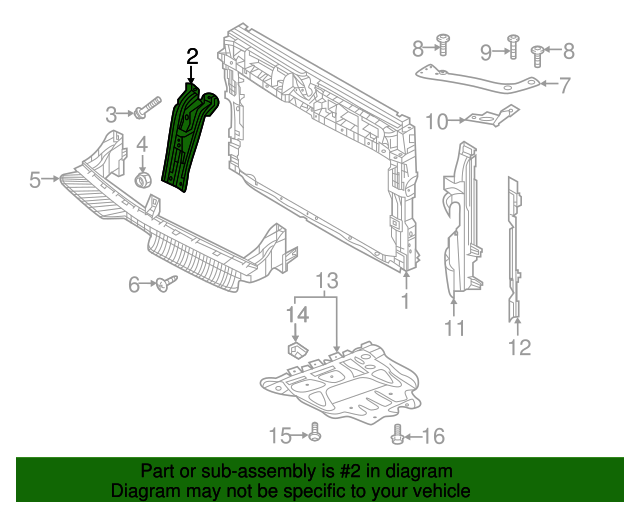 2018-2024 Volkswagen Tiguan Center Support 5NA-805-567 | Flow VW Parts ...