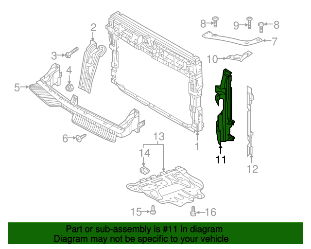 2019-2021 Volkswagen Tiguan Air Guide 5NN-121-284-G | OEM Parts Online