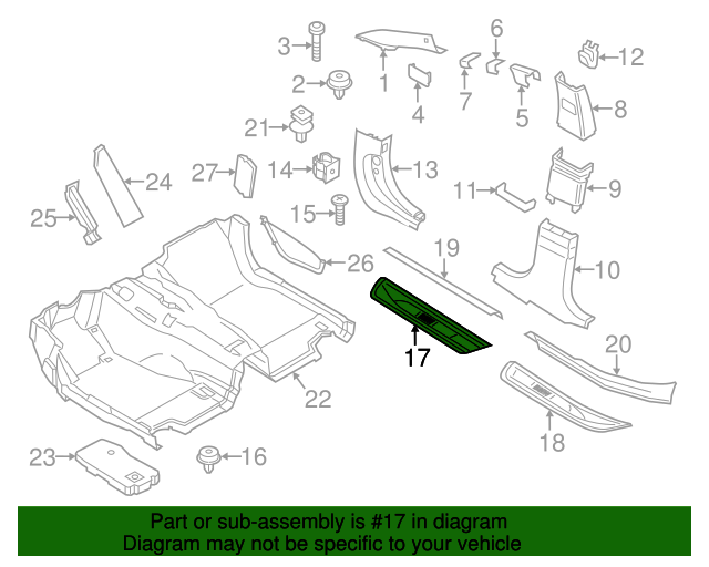 Genuine BMW 51-47-7-193-470 | Front Sill Plate | FREE Shipping on Most ...