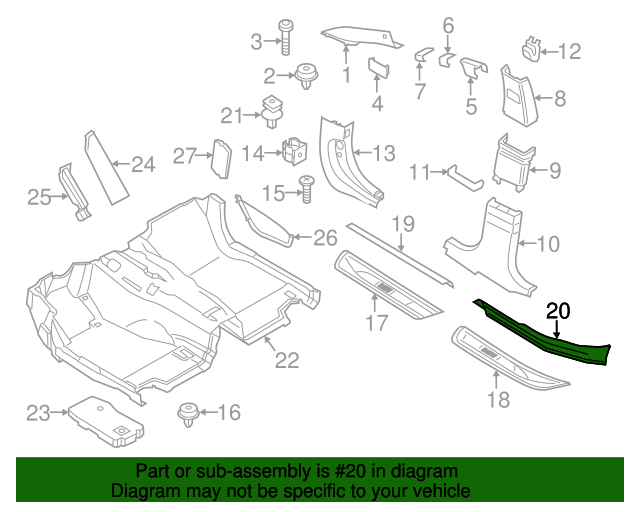 51477220446 - 2010-2017 BMW Inner Sill (51-47-7-220-446) | BMW of South ...